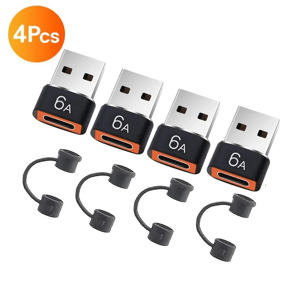 USB-C адаптер для быстрой зарядки и синхронизации данных 6A 4pcs