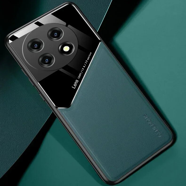 Кожаный чехол OnePlus Nord CE4 Lite, темно-зеленый