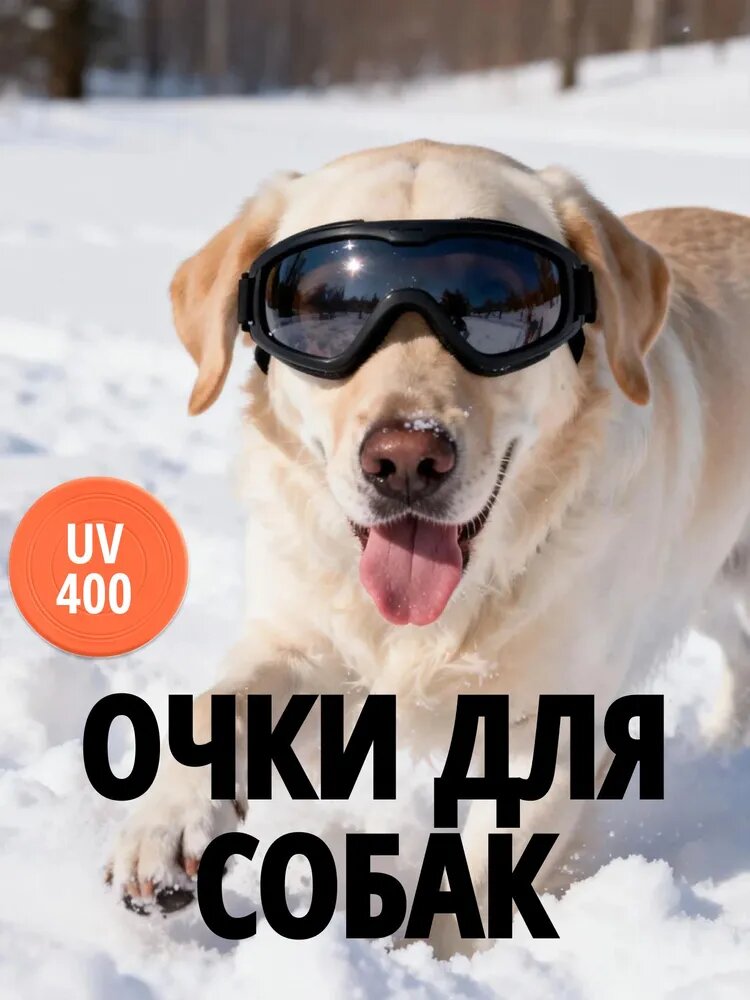 L-Очки для собак с регулируемыми ремешками, защита от ультрафиолета, 1 шт