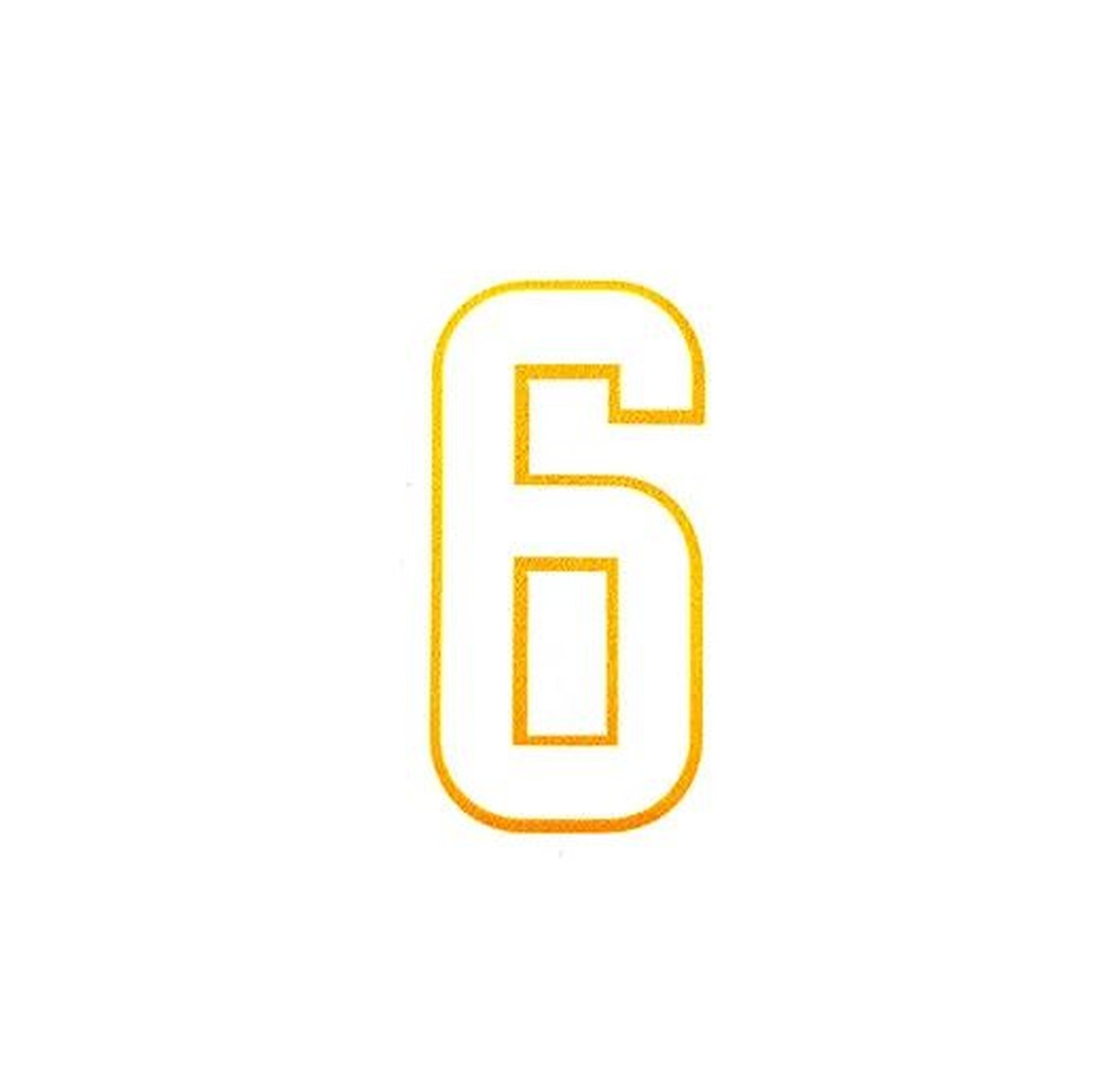 Наклейка на шлем цифра 6, бумага, маленькая, 3.5 см, цвет белый