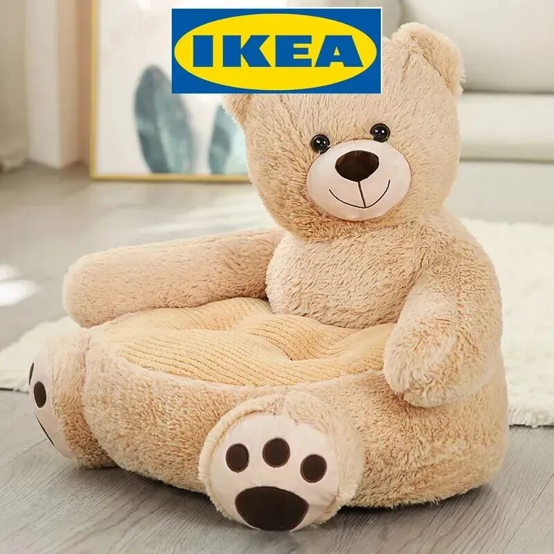 IKEA Прямой диван, механизм Нераскладной, На пол, 50х50х45 см, светло-коричневый, белый