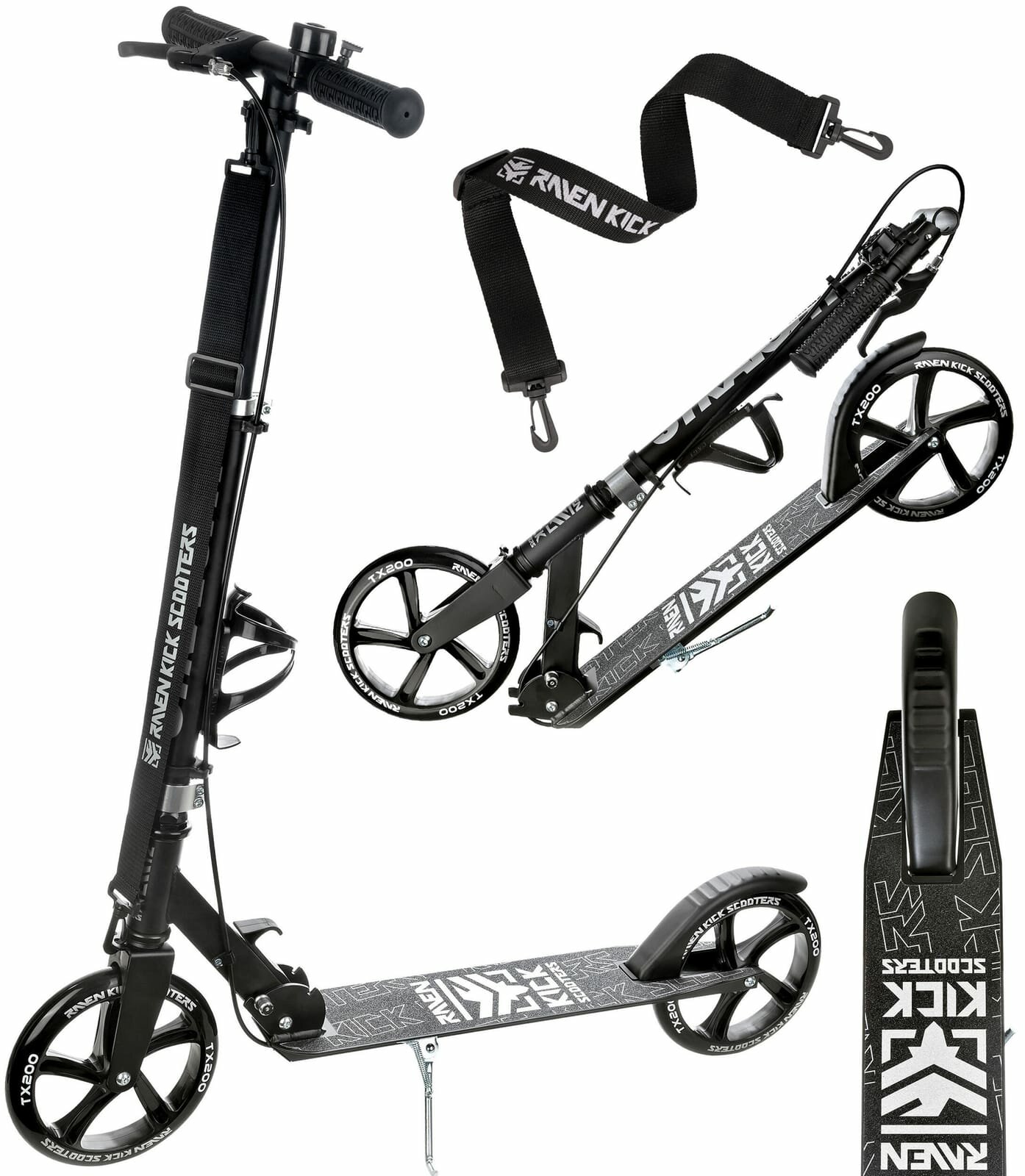 DECATHLON самокат Raven Straight 200mm, черный