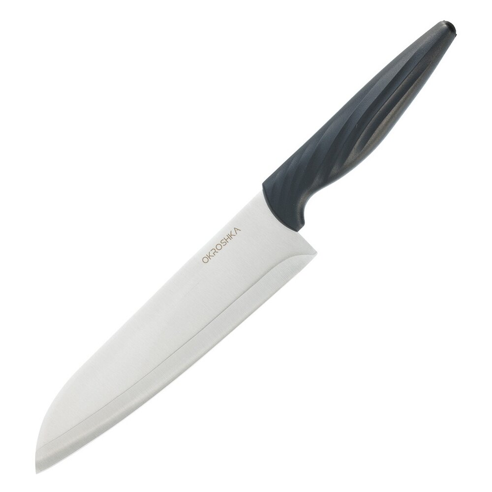 OKROSHKA OK912P-W-SN Нож сантоку okroshka крутон, лезвие 18,7 см