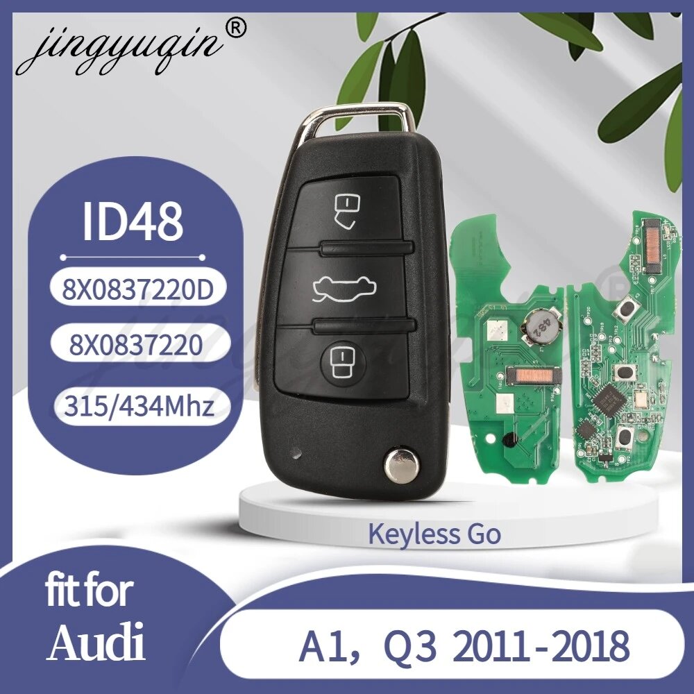 Пульт Дистанционного Управления Jingyuqin Для AUDI A1 Q3 2011-2018 С Функцией KeylessGo И 434Mhz