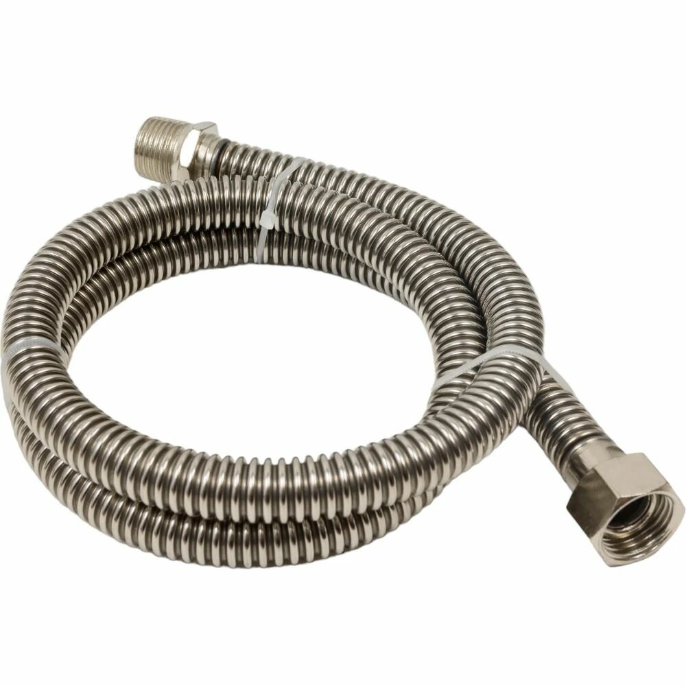 Подводка для газа СТМ ГАЗ сильфонная, 1/2", гайка-штуцер, 100 см CGHM1210