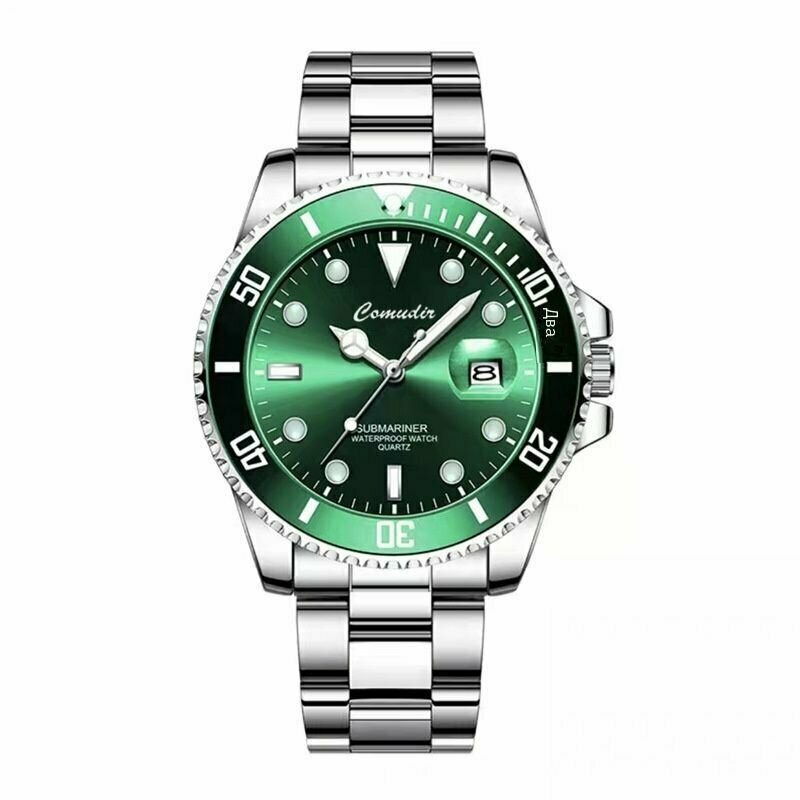 Автоматические кварцевые часы Green Water Ghost мужские модные светящиеся водонепроницаемые спортивные часы