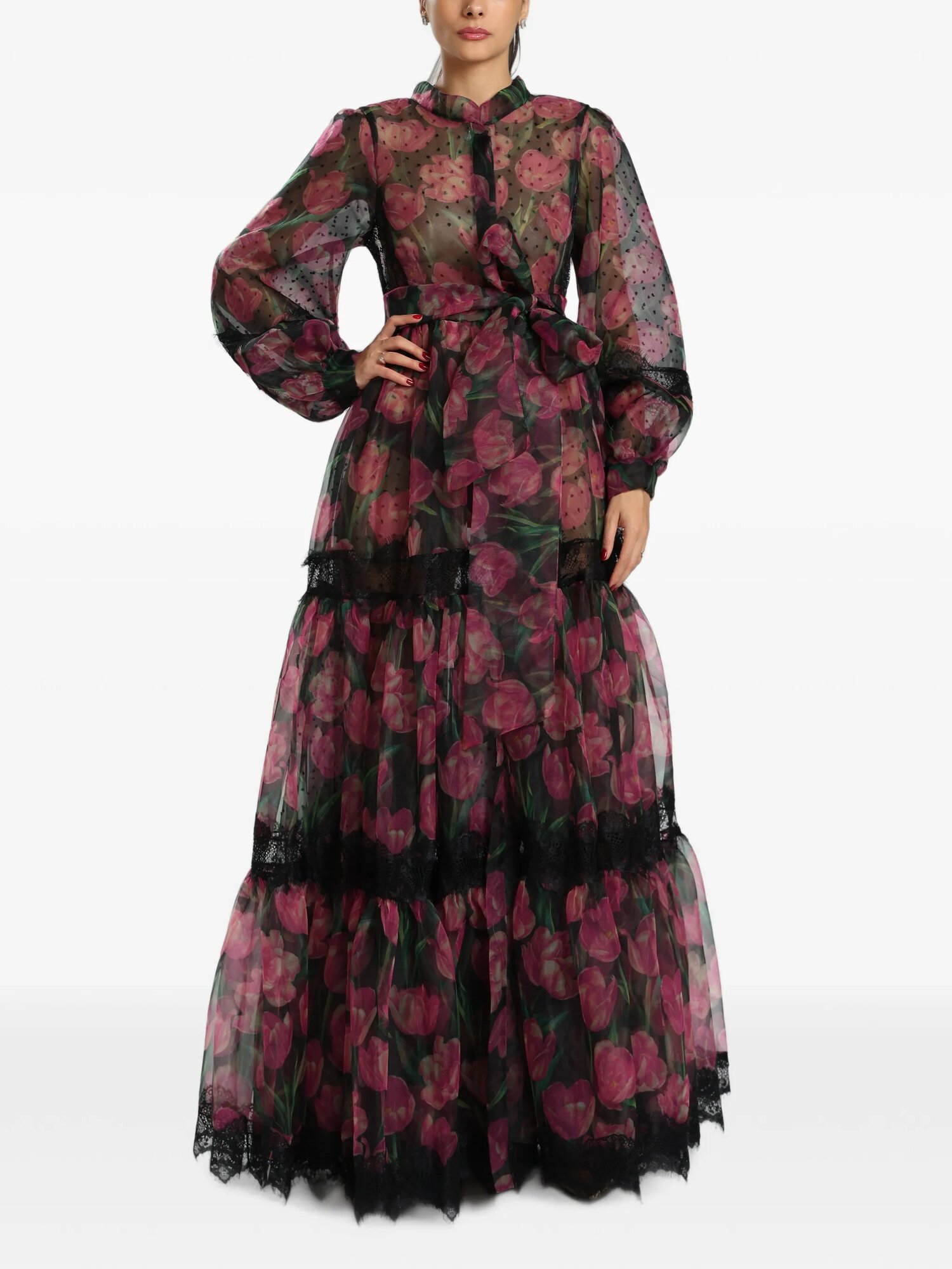 Платье Floral-print tiered maxi dress