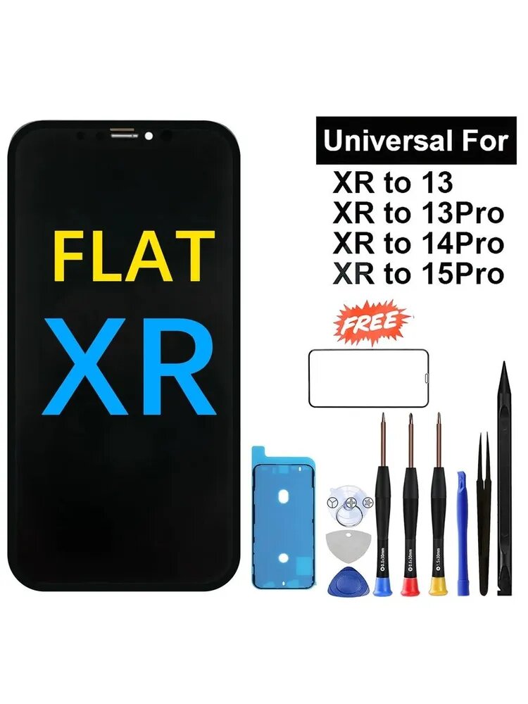 Плоский дисплейный модуль для iPhone XR (модификация корпуса), дисплей для замены, высокое качество