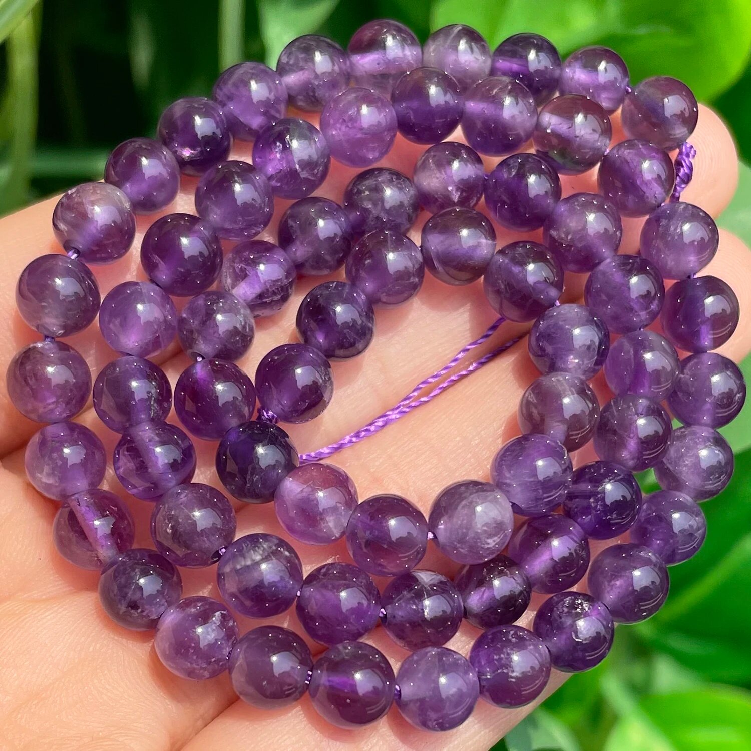 Бусины из натурального камня Xilitata 4-12 мм Фиолетовый, 10mm (approx 36pcs), Purple Quartz