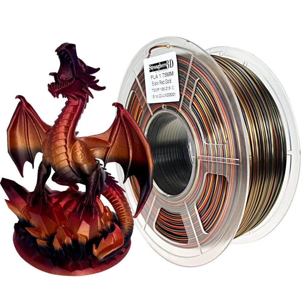 BOSIONS Для 3D принтер PLA пластик (Filament Пруток) глянцевый для 1,75 мм двойная/Трехцветная/ Разноцветная нить 1кг
