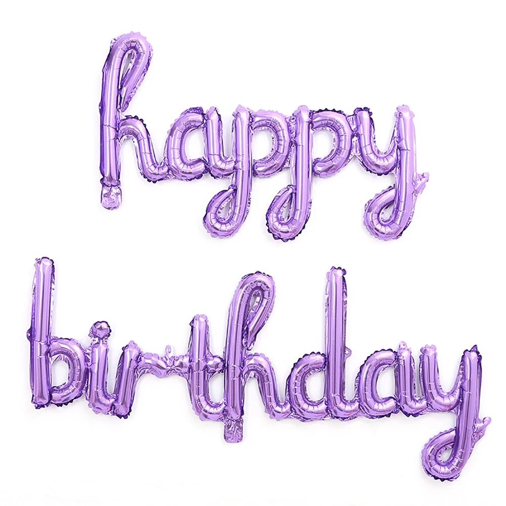 Фиолетовые шары "Happy Birthday"