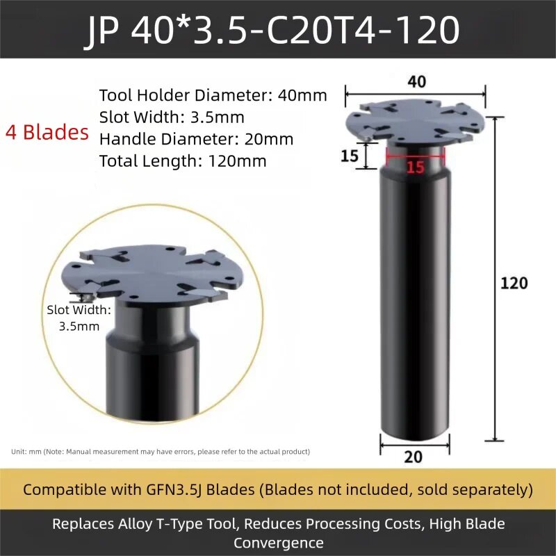 Фрезерный диск JP 40x3.5-C20T4-120, 4 ножа