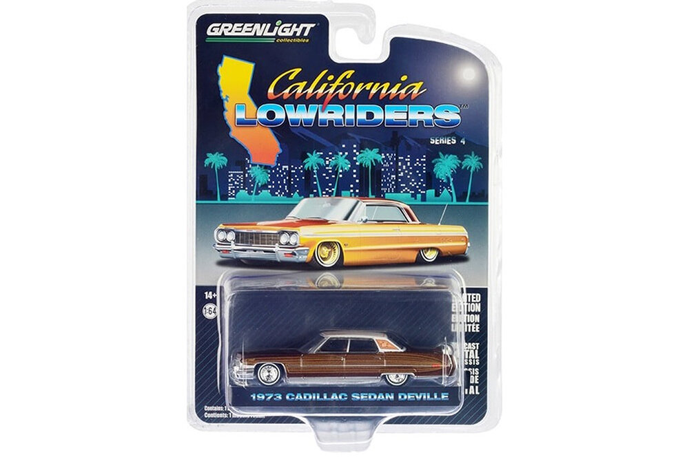 Модель коллекционная Cadillac sedan deville 1973 dark brown metallic/light brown pinstripes (длина модели 6-10 см)