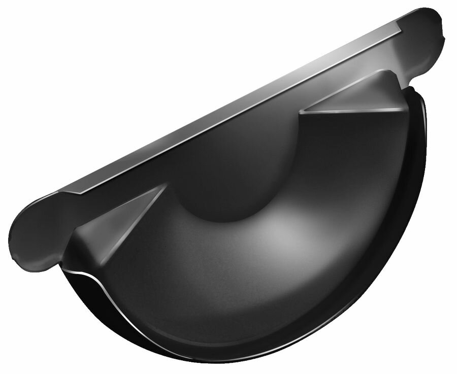 Заглушка желоба металлическая водосточной системы Optima Grand Line цвет RAL 9005 Черный 5шт