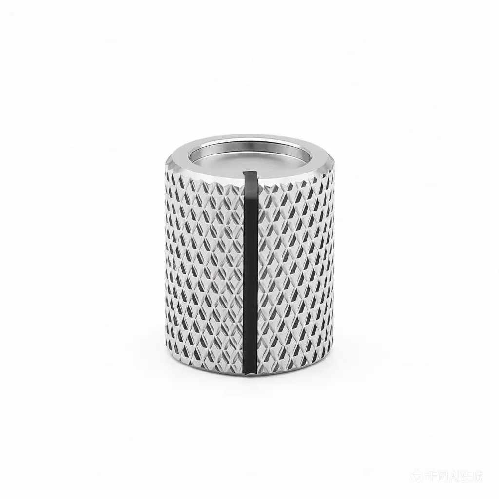 Ручка регулятора громкости алюминиевая рифленая, серебристый, 6.35mm