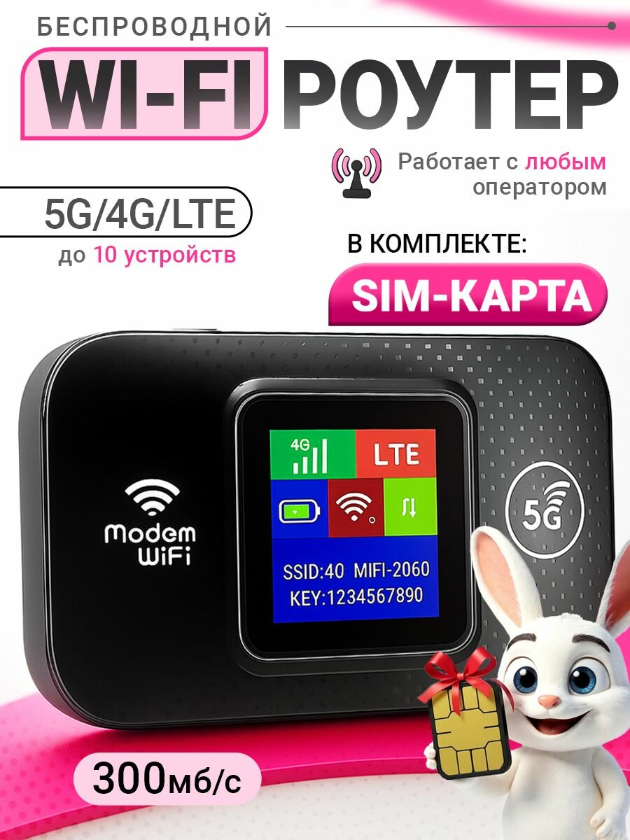 Роутер wifi с сим картой / модем 4g wifi с сим