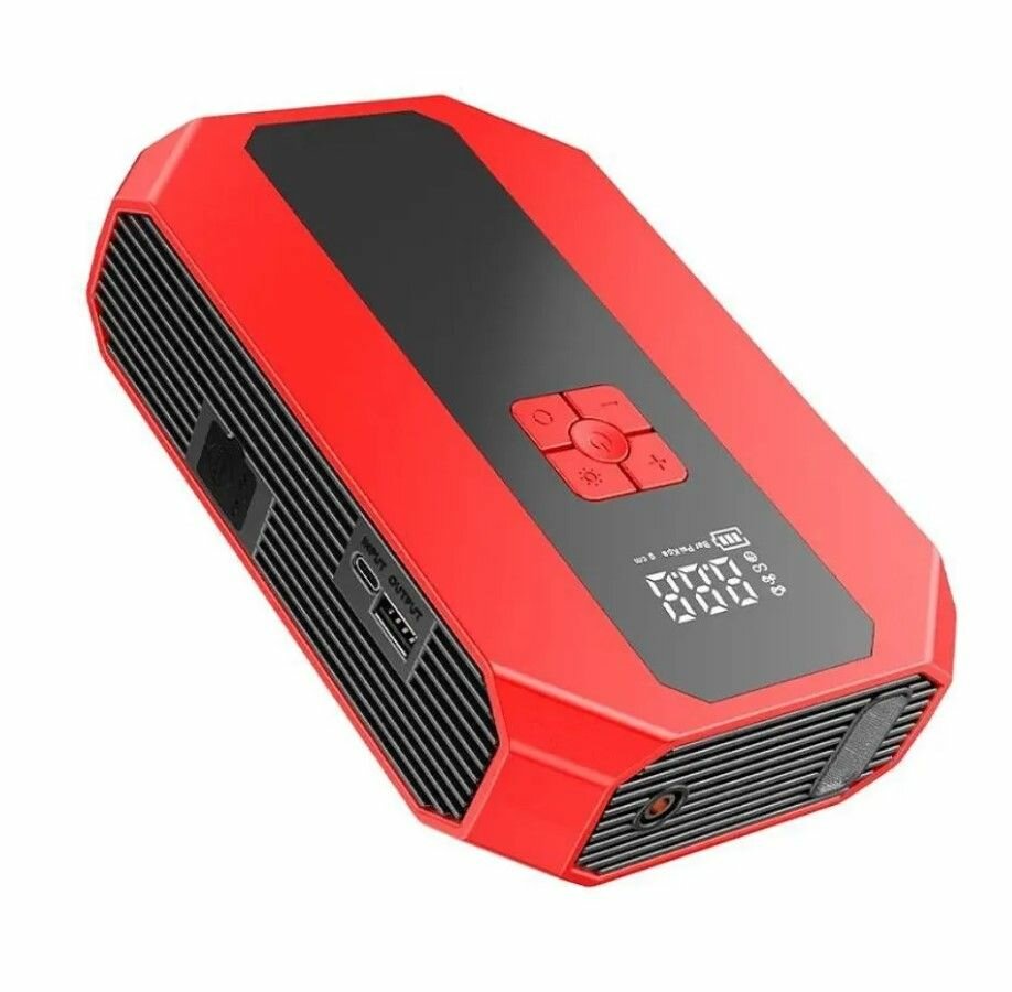 Автомобильное пуско-зарядное устройство с функцией Power Bank с умным коннектором / Воздушный компрессор с фонариком