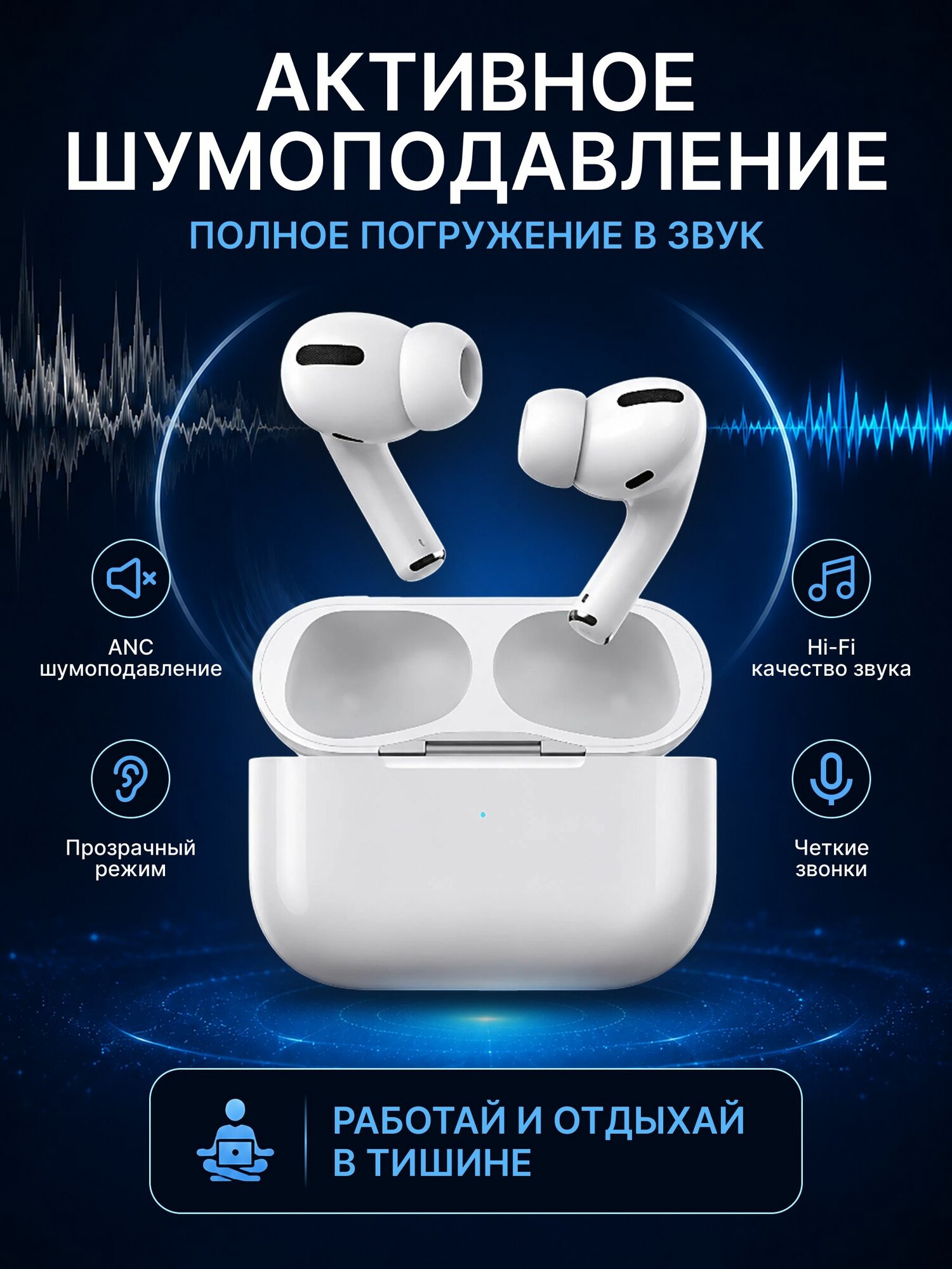 Беспроводные наушники Pro A3 / Гарнитура Pro / Наушники беспроводные / Bluetooth наушники / TWS Headphones / Блютуз наушники