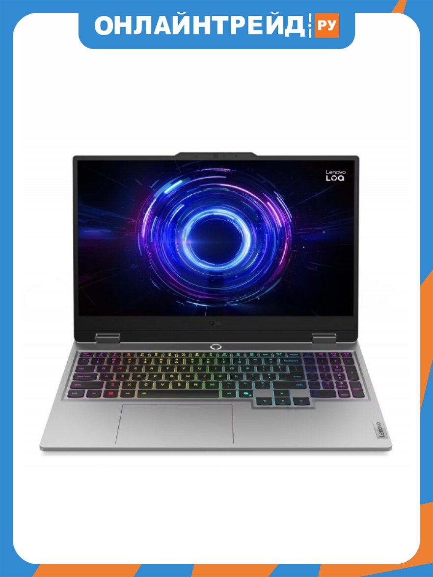 Игровой ноутбук Lenovo LOQ 15IRX10 15.6", IPS, Intel i7-13650HX 2.6ГГц, 14-ядерный, 32Гб DDR5, 512Гб SSD, RTX 5060 8Гб, без ОС, серый (83JE012BRK)