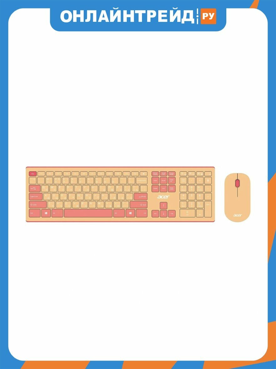 Клавиатура и мышь Acer OCC205 slim беспроводные розовый/бежевый (ZL. ACCEE.00F)