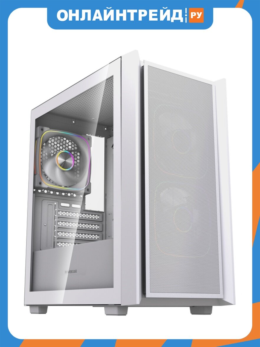 Корпус Powercase Mistral SM03 ARGB, белый