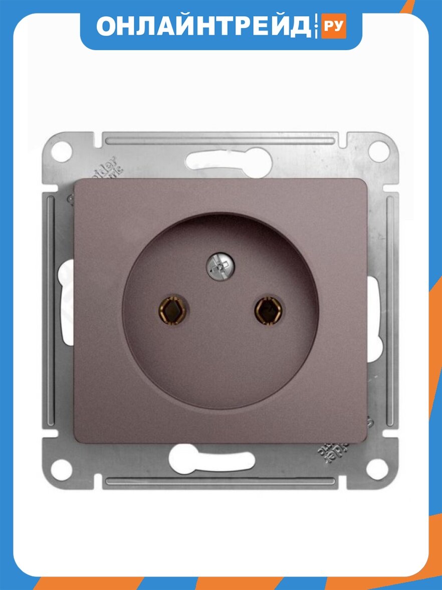 Розетка Systeme Electric (schneider Electric) SCHNEIDER ELECTRIC GLOSSA без заземления, 16А, 250В, механизм, платина