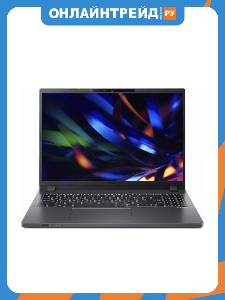 Ноутбук Acer TravelMate TMP216-51-TCO-57EM 16", IPS, i5-1334U 1.3ГГц, 10-ядерный, 16Гб DDR4, 512Гб SSD, Intel Iris Xe Graphics, без ОС, серый (NX. BE5EX.005)