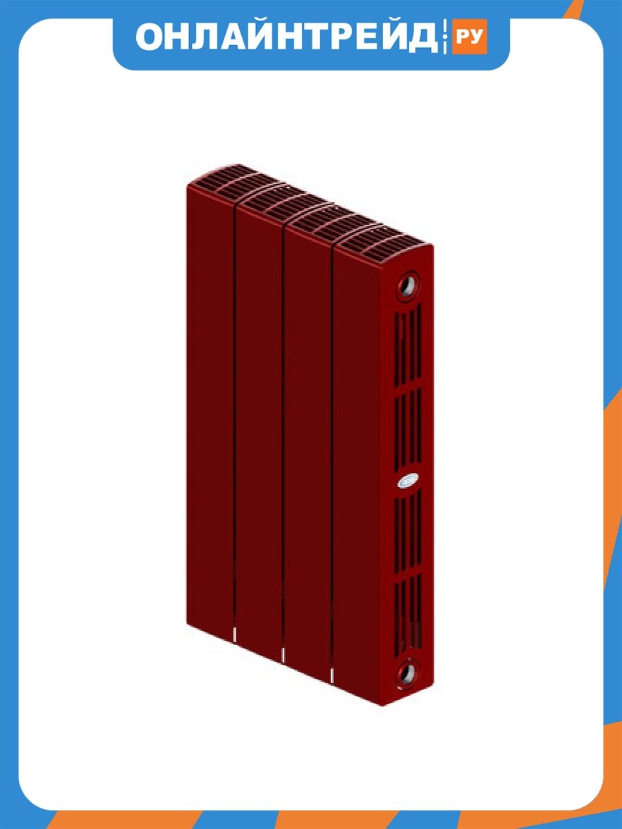 Радиатор Rifar SUPReMO 500-4 Ду 3/4 (RAL 3011) бордо, биметаллический