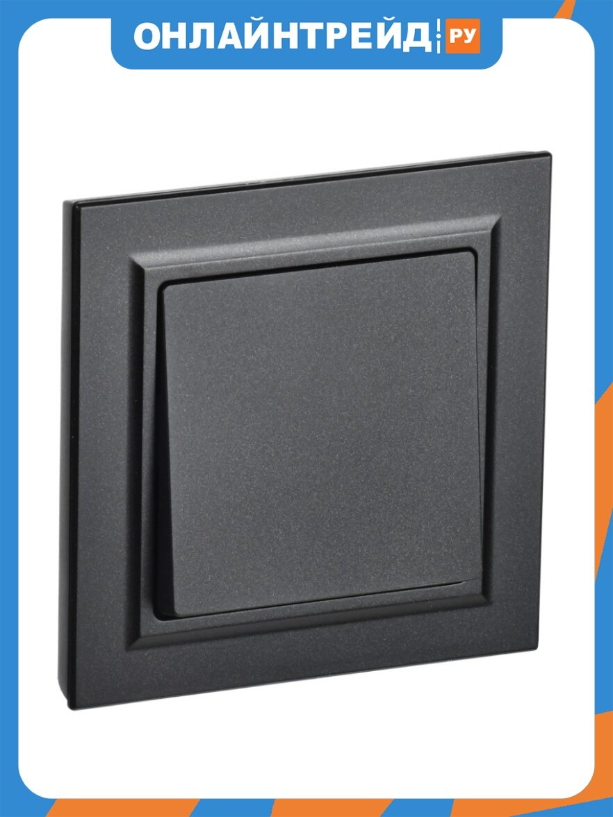 Выключатель Iek 1-кл. СП BRITE ВСР10-1-0-БрЧ 10А в сборе черн, BR-V10-0-10-K02-F