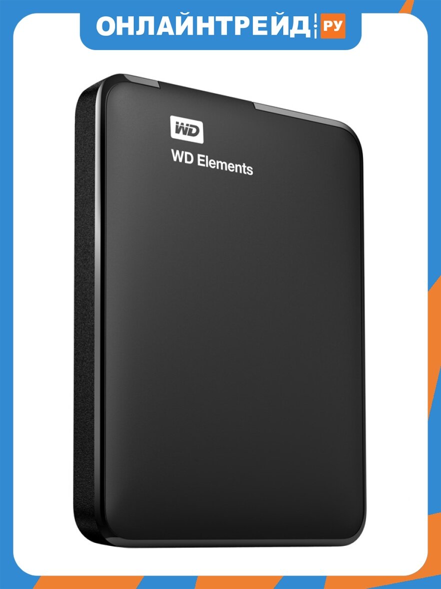 Внешний жесткий диск Western Digital WD Elements Portable, 1 ТБ, USB 3.0 (WDBUZG0010BBK-WESN) черный
