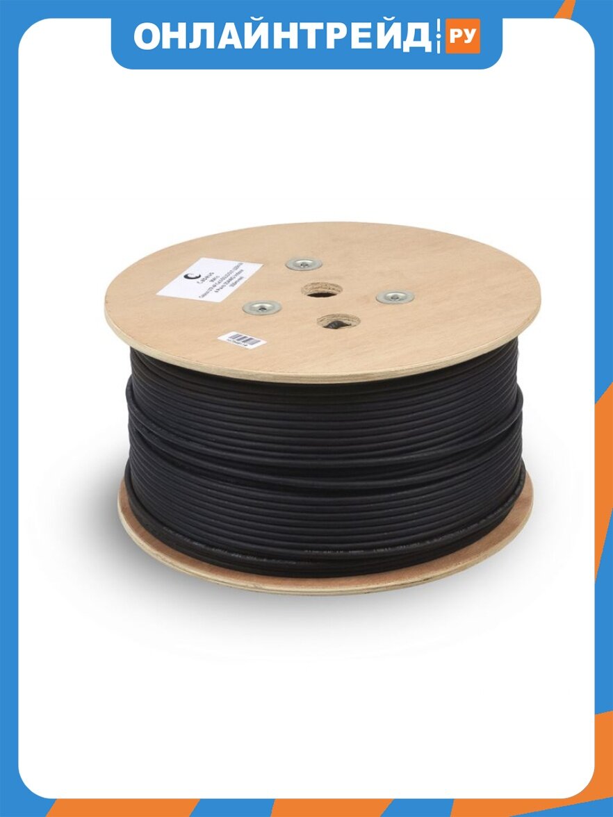 Кабель витая пара экранированная Cabeus FTP-4P-Cat.5e-SOLID-OUT-LSZH-UV FTP (F/UTP), категория 5e, 4 пары (24 AWG), одножильный