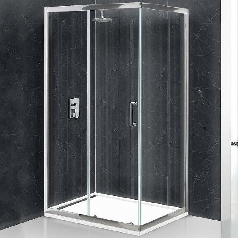 Душевой уголок BelBagno Uno 100х90 UNO-AH-1-100 90-C-Cr профиль Хром стекло прозрачное