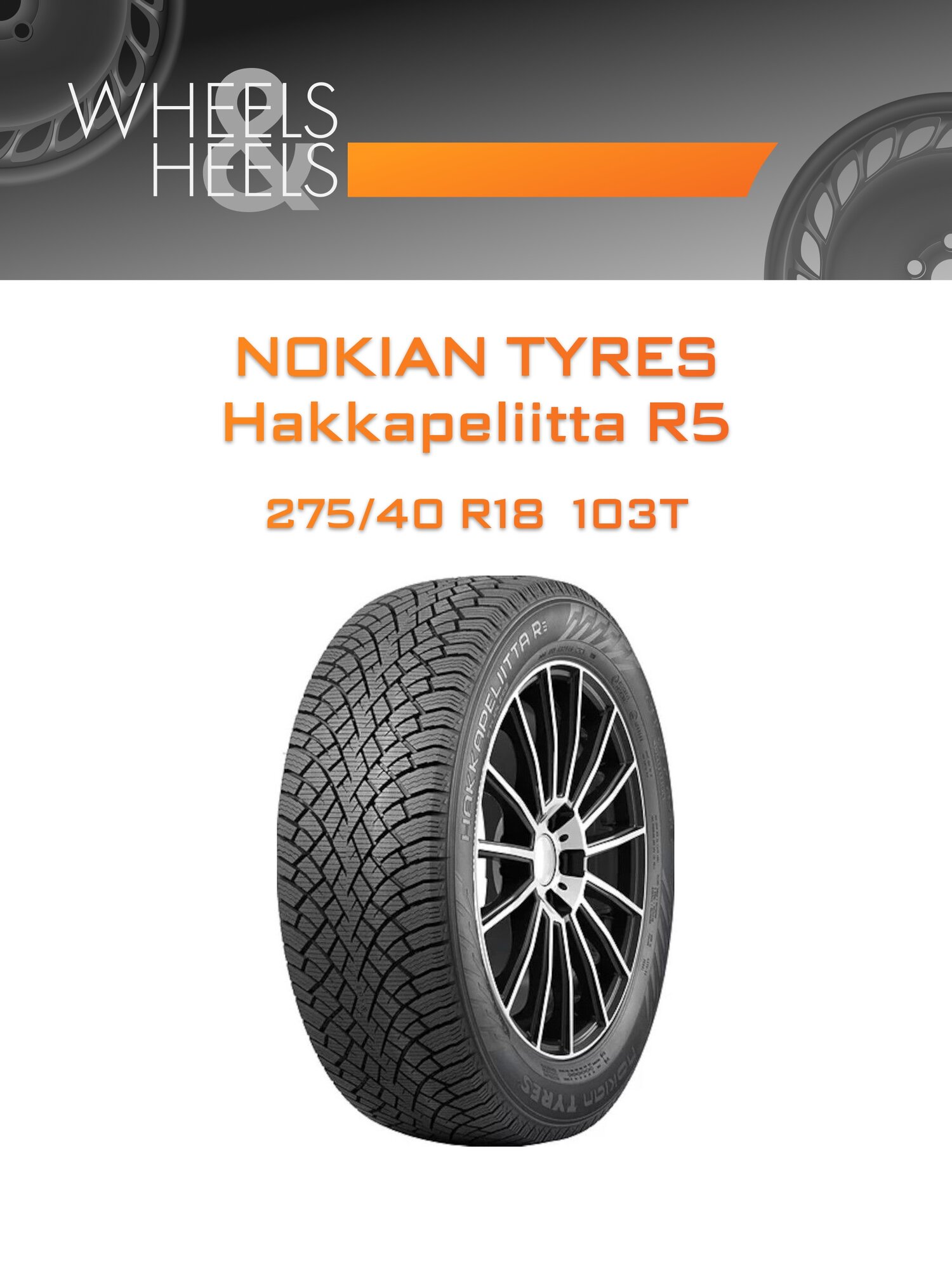 Шина автомобильная Nokian Tyres Hakkapeliitta R5 275/40 R18 103T XL WINTER, зимняя, универсальная