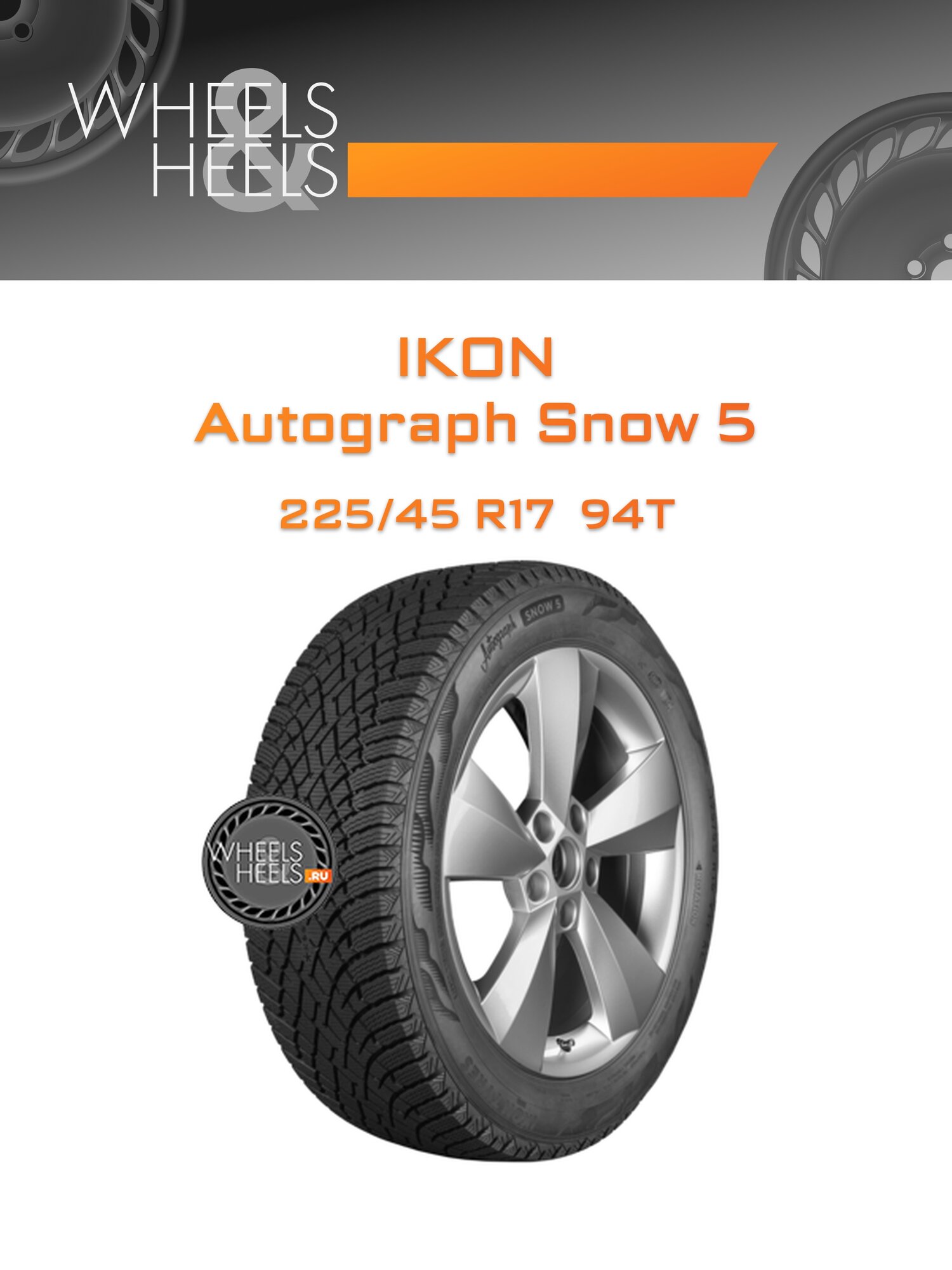 Шина автомобильная Ikon Autograph Snow 5 225/45 R17 94T XL WINTER, зимняя, универсальная