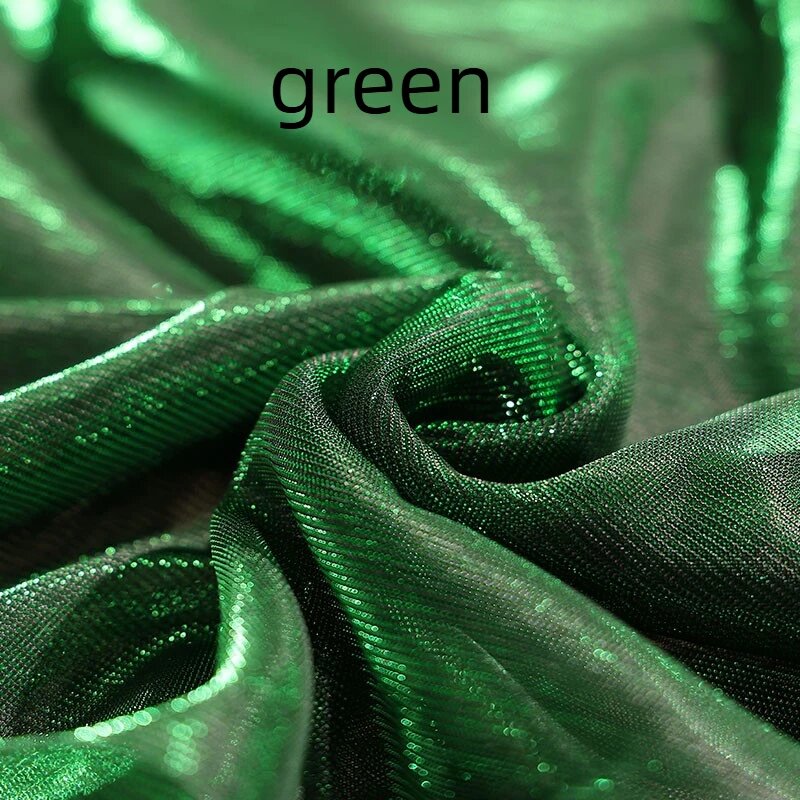 Блестящая эластичная ткань из полиэстера "Звездное небо" Зеленый, green