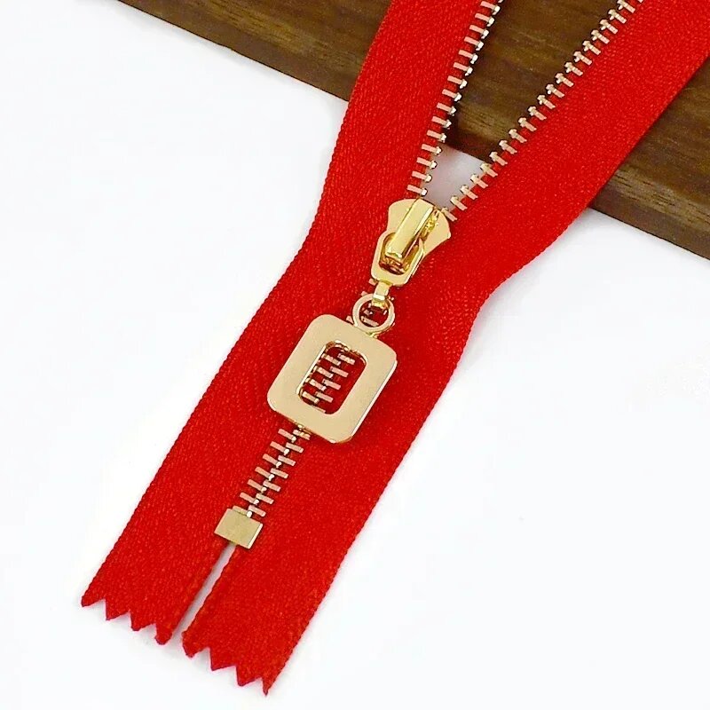 Металлические молнии Meetee 3 шт, 15/18/20/25/30 см Красный, ZA117-RedGold, 30cm