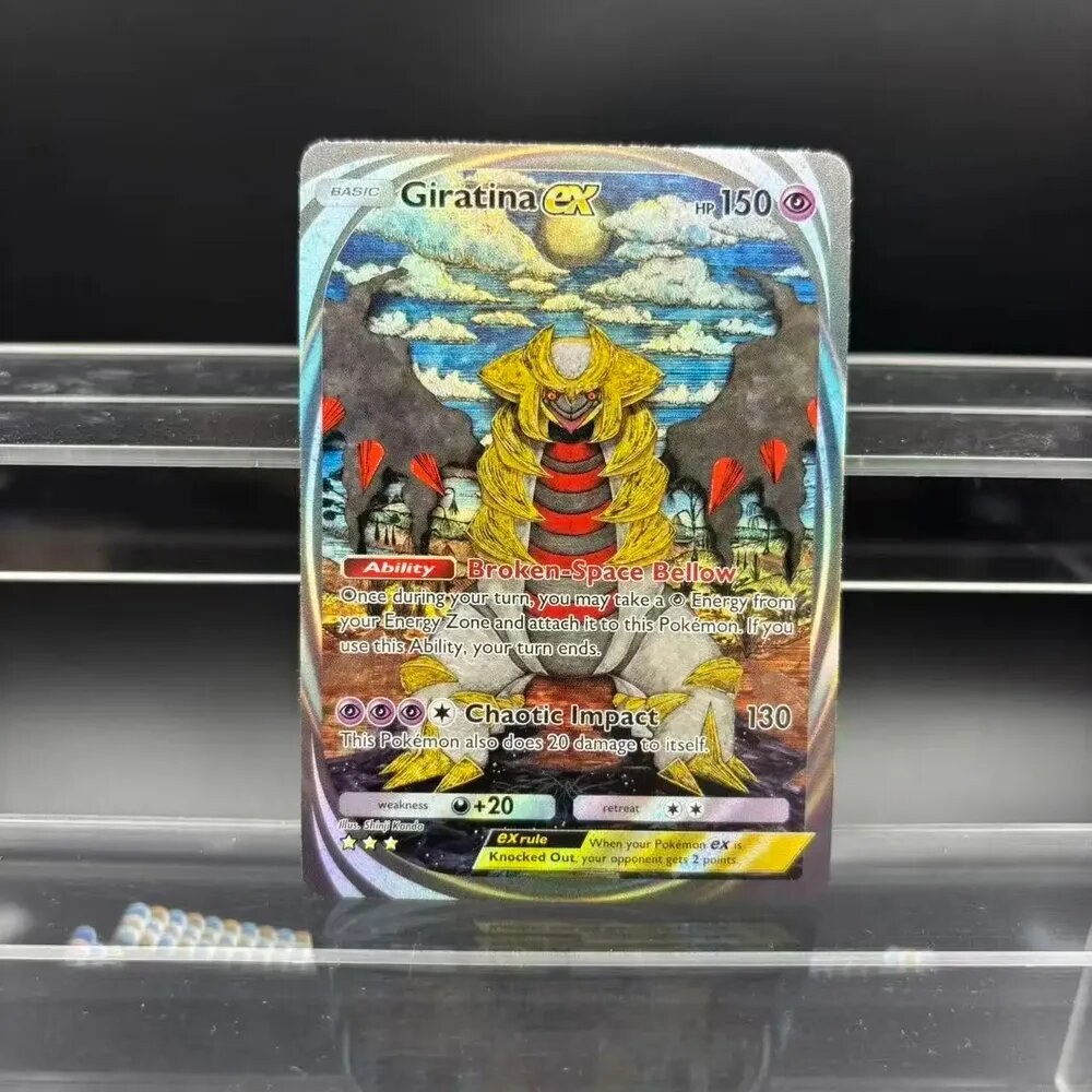 Самодельная коллекционная одиночная карта TCG POCKET EX Иви, Гиратина, Мьюту, Палкия. Классическая игровая аниме-карта, подарочная игрушка