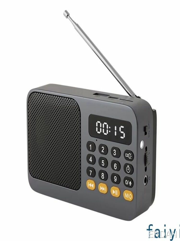 FM-Радио Z9 С Bluetooth И MP3-Плеером, Серого Цвета, Компактное, Переносное, Для Аварийных Ситуаций