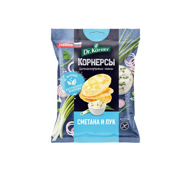 Dr. Korner Чипсы Кукурузно-рисовые со сметаной и луком ,50г