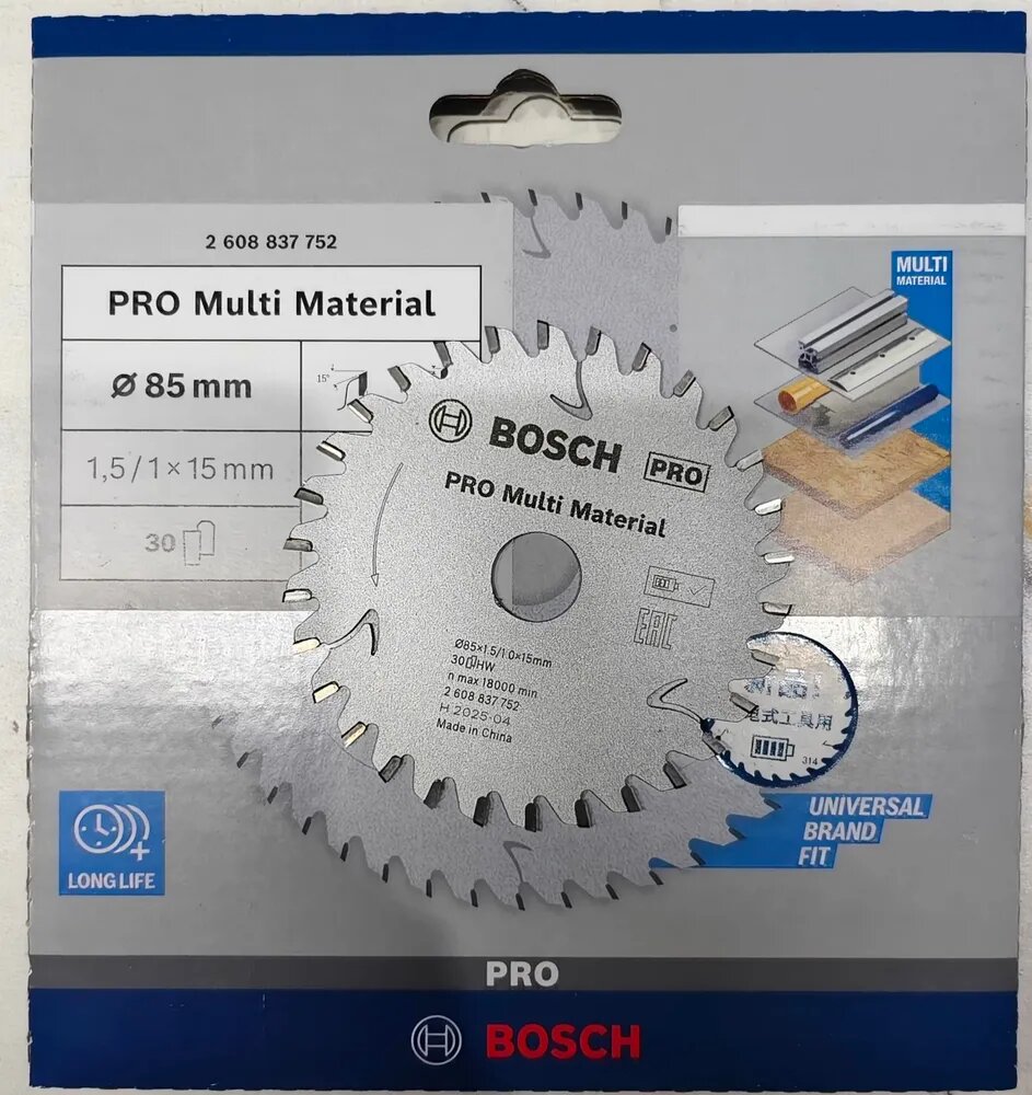 Фирменный Bosch GKS12V-LI Профессиональный пильный диск для электропилы, 30 зубьев 2608837752