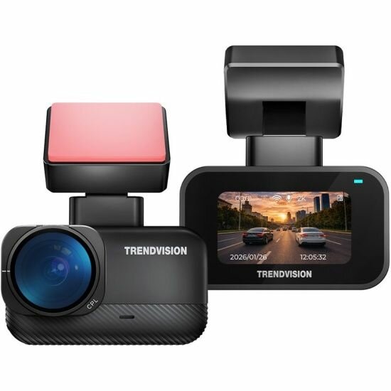 Видеорегистратор автомобильный TRENDVISION Nano 2K Wi-Fi CPL GPS черный 2Mpix 1296x2304 1296p 170гр. GPS GK7202 (NANO 2K WI-FI CPL GPS)