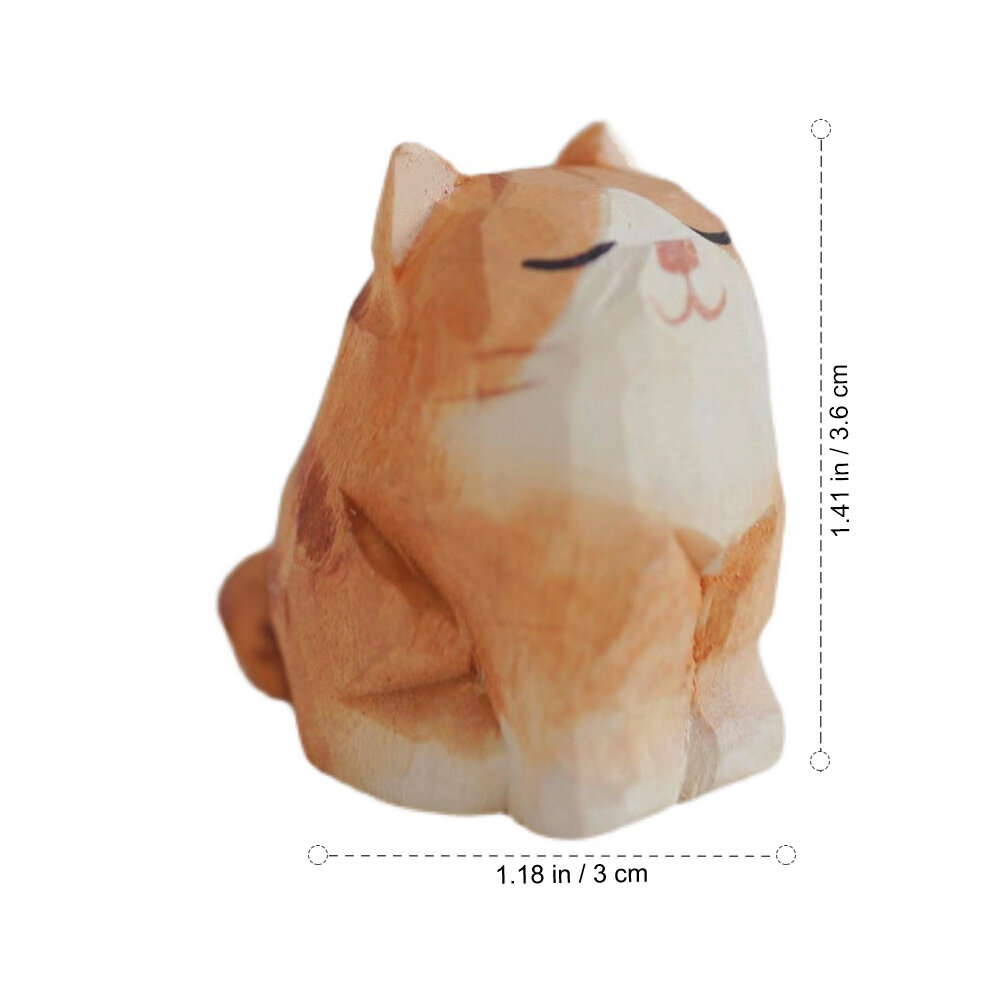 Деревянная Статуэтка В Forme Кота Уютное Украшение Дома 3 6X3X2 2Cm