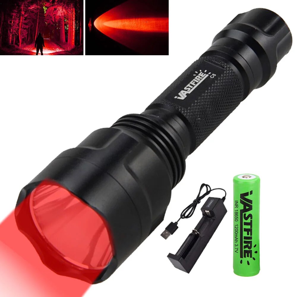 Тактический фонарь Vastfire C8 красный Red-a