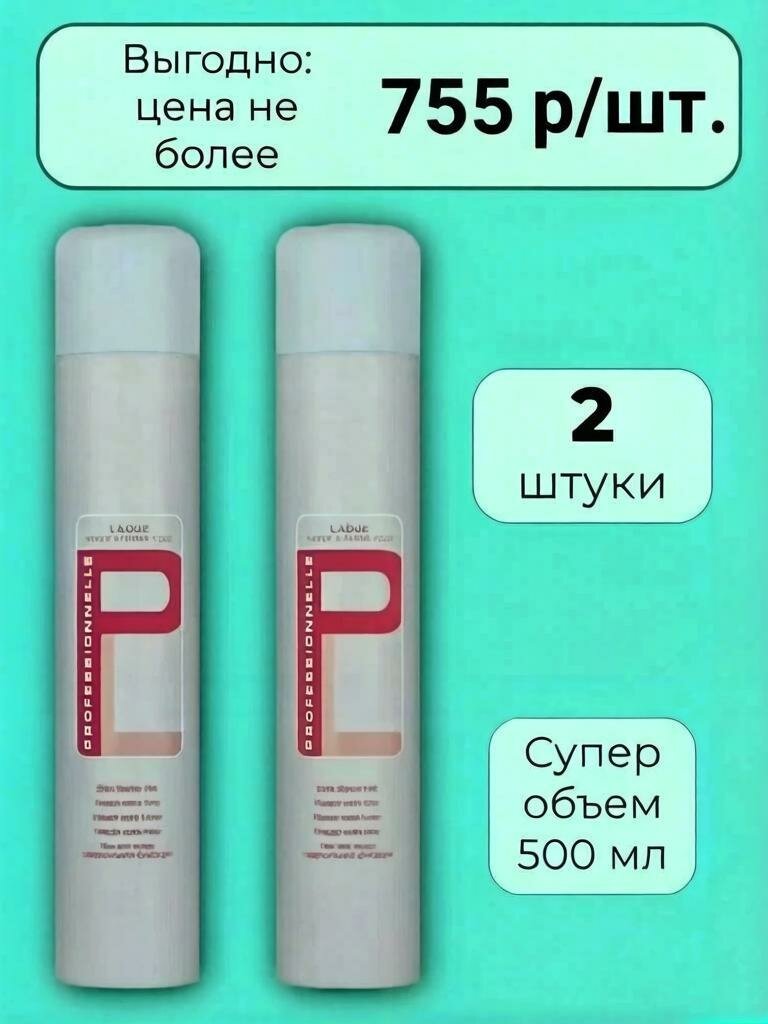 Оптом 2 шт. Лак для волос Schwarzkopf Laque super strong hold 500 мл