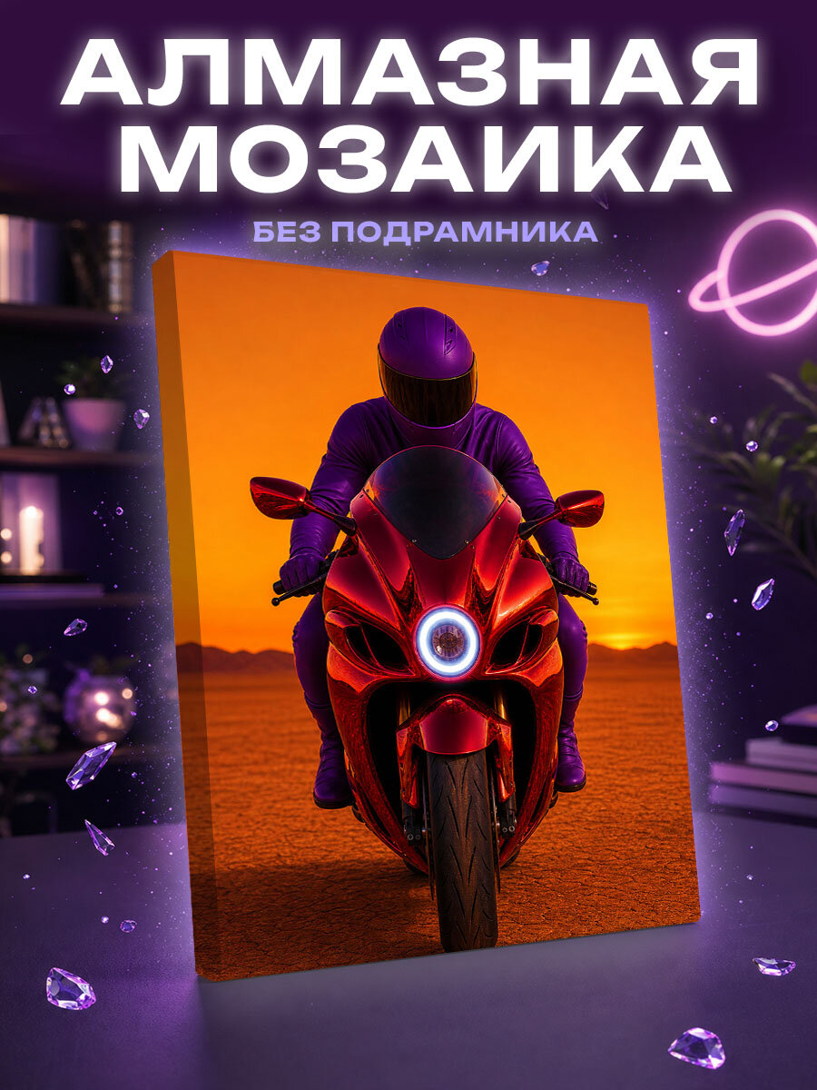 Алмазная мозаика Рубиновая Хаябуса на закате