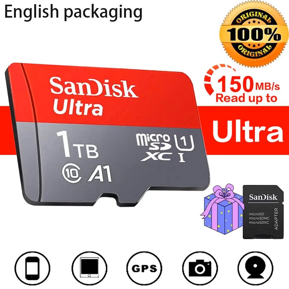 SanDisk Ultra A1 U1 microSDXC карта памяти 120 М/с