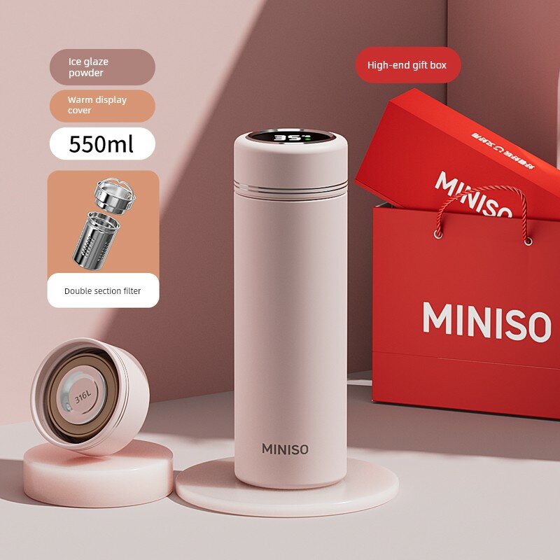 Термокружка Miniso Smart, большая емкость, из нержавеющей стали 316L, портативная, для заваривания чая, для мужчин и