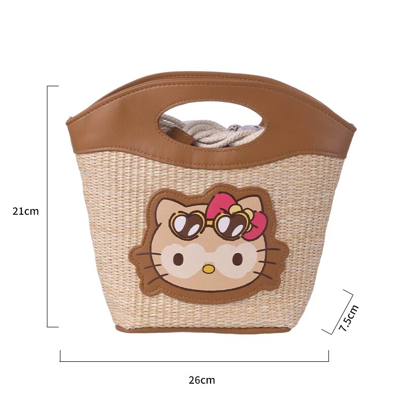 Сумка  Летняя черная кожаная сумка Hello Kitty