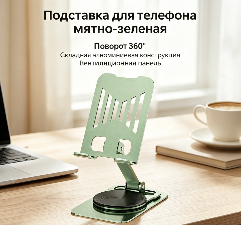 Складная алюминиевая подставка для телефона с поворотом 360°, регулируемая подставка для смартфона и