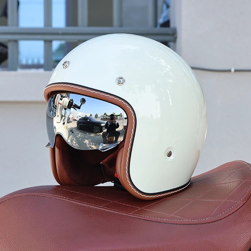 Мотошлем S68-DOT Certified 3/4 Open Face: легкий, дышащий, ретро-дизайн, унисекс, для L, 16
